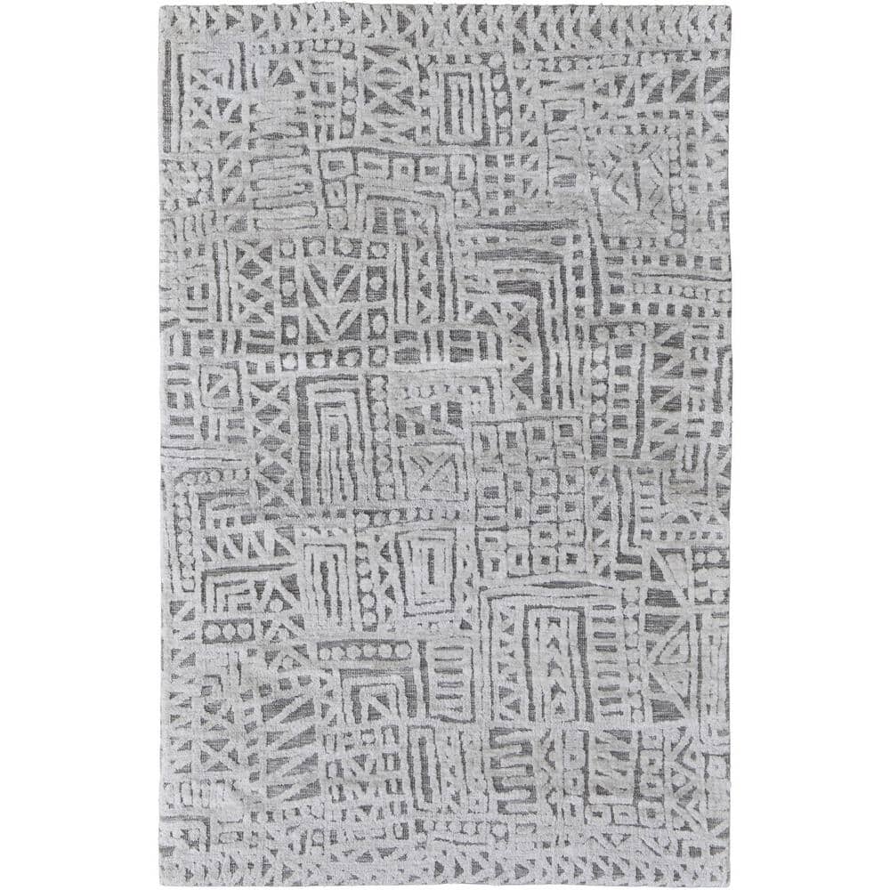 HomeRoots Gray Geometric 10 ft. x 13 ft. Area Rug 2000512272 - The Home ...