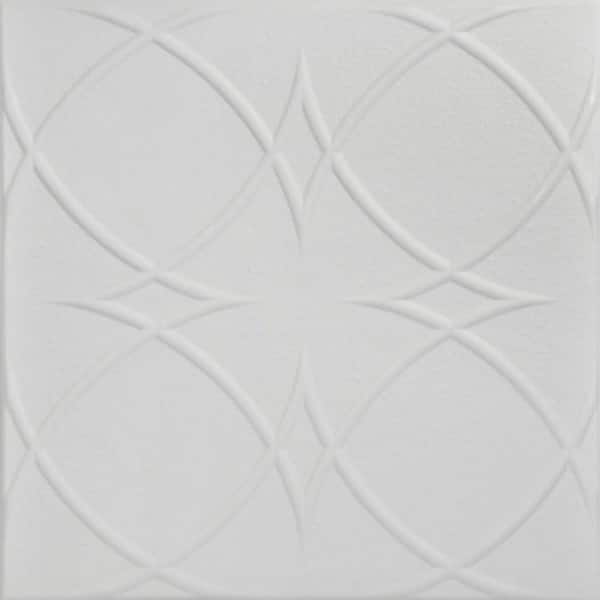 A La Maison Ceilings Circles and Stars Dove White 1.6 ft. x 1.6 ft ...