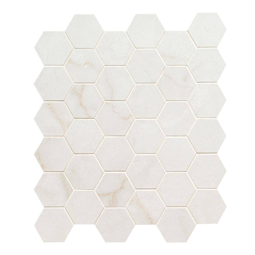 MSI Brighton Gold 12 in. x 12 in. Matte Porcelain Mesh-Mounted Mosaic ...