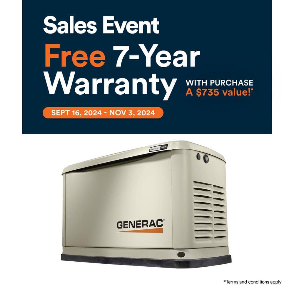 Generac 24,000 Watt - Dual Fuel Air- Cooled Whole House Home Standby ...