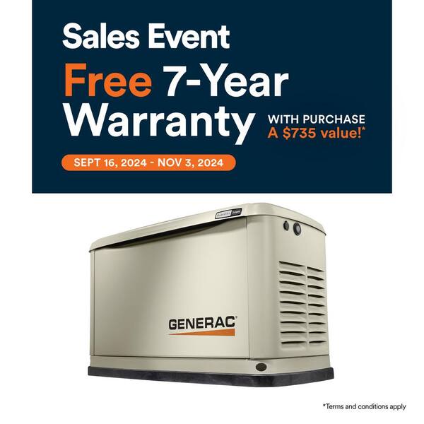 Generac 24,000 Watt - Dual Fuel Air- Cooled Whole House Home Standby ...