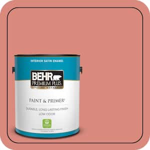 BEHR PREMIUM PLUS 1 gal. #M170-5 Indian Sunset Satin Enamel Exterior ...