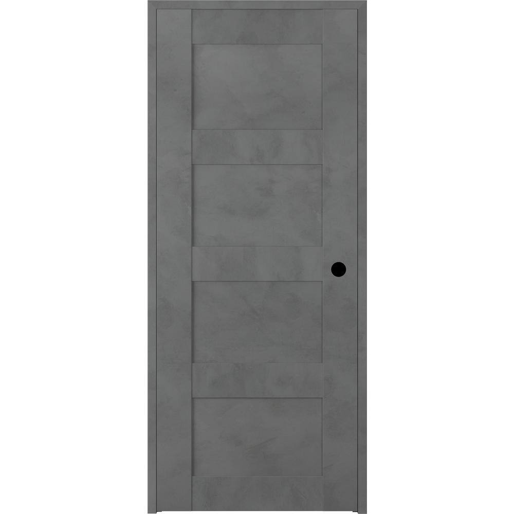 18 in. x 80 in. Vona Left-Handed Solid Core Dark Urban Textured Wood ...