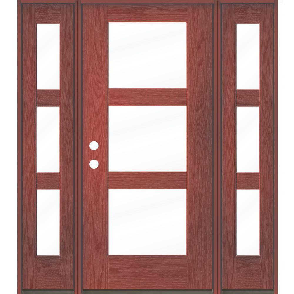 Krosswood Doors BRIGHTON Modern 64 in. x 79 in. 3-Lite Right-Hand ...