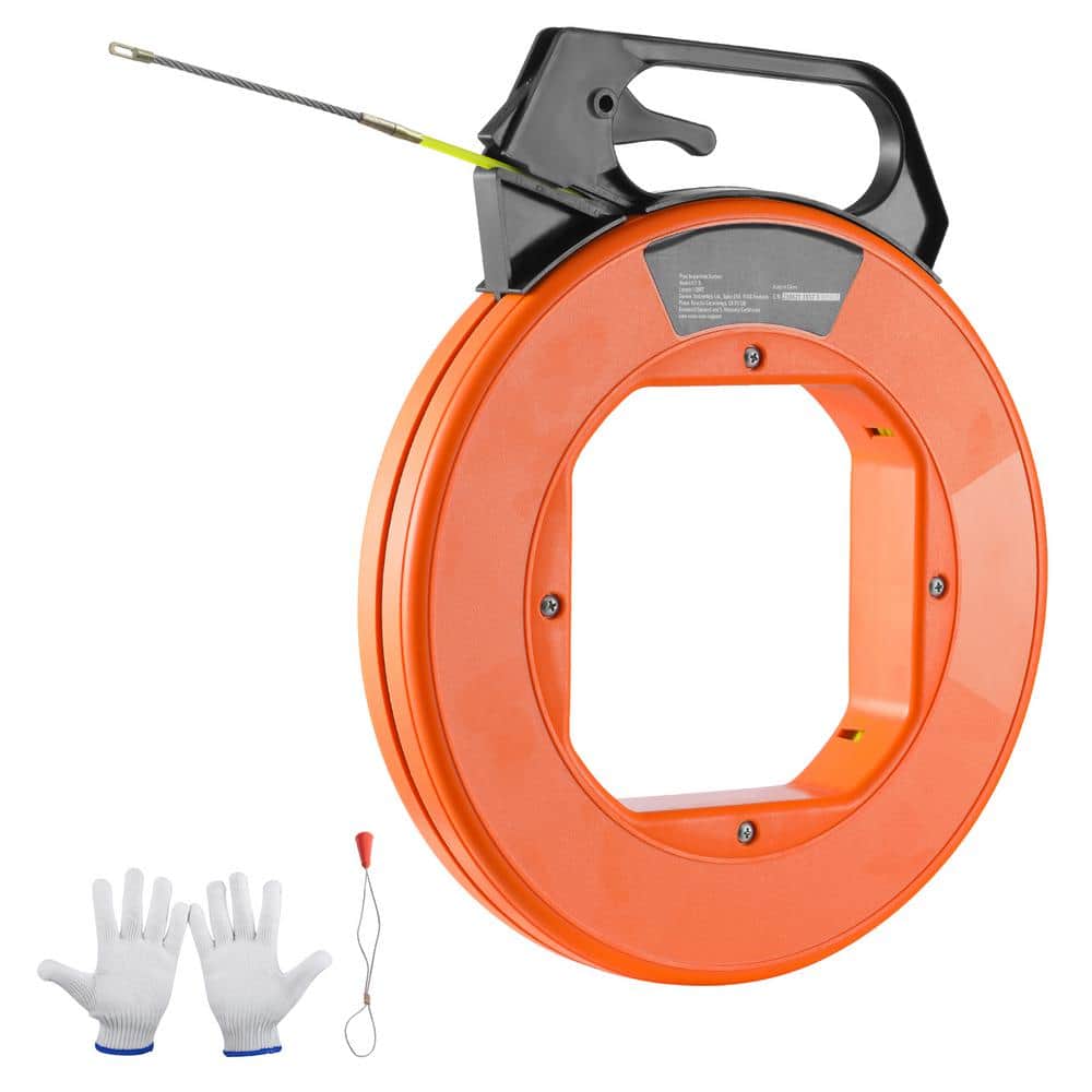 SVOPES Fish Tape, 100 ft., 3/16 in. Fiberglass Cable Guide, Insulated ...