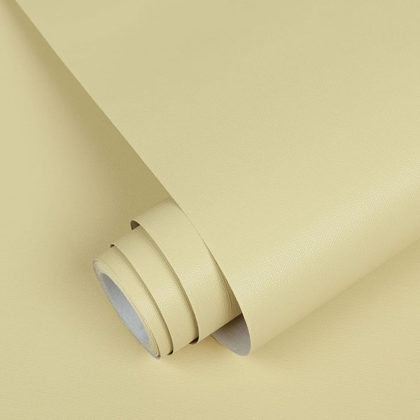 Light Yellow Solid Color Contact Paper Peel and Stick Wallpaper Roll ...