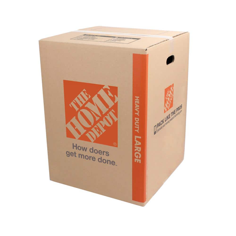The Home Depot Heavy-Duty Large Moving Box with Handles (18 in. L x 18 ...