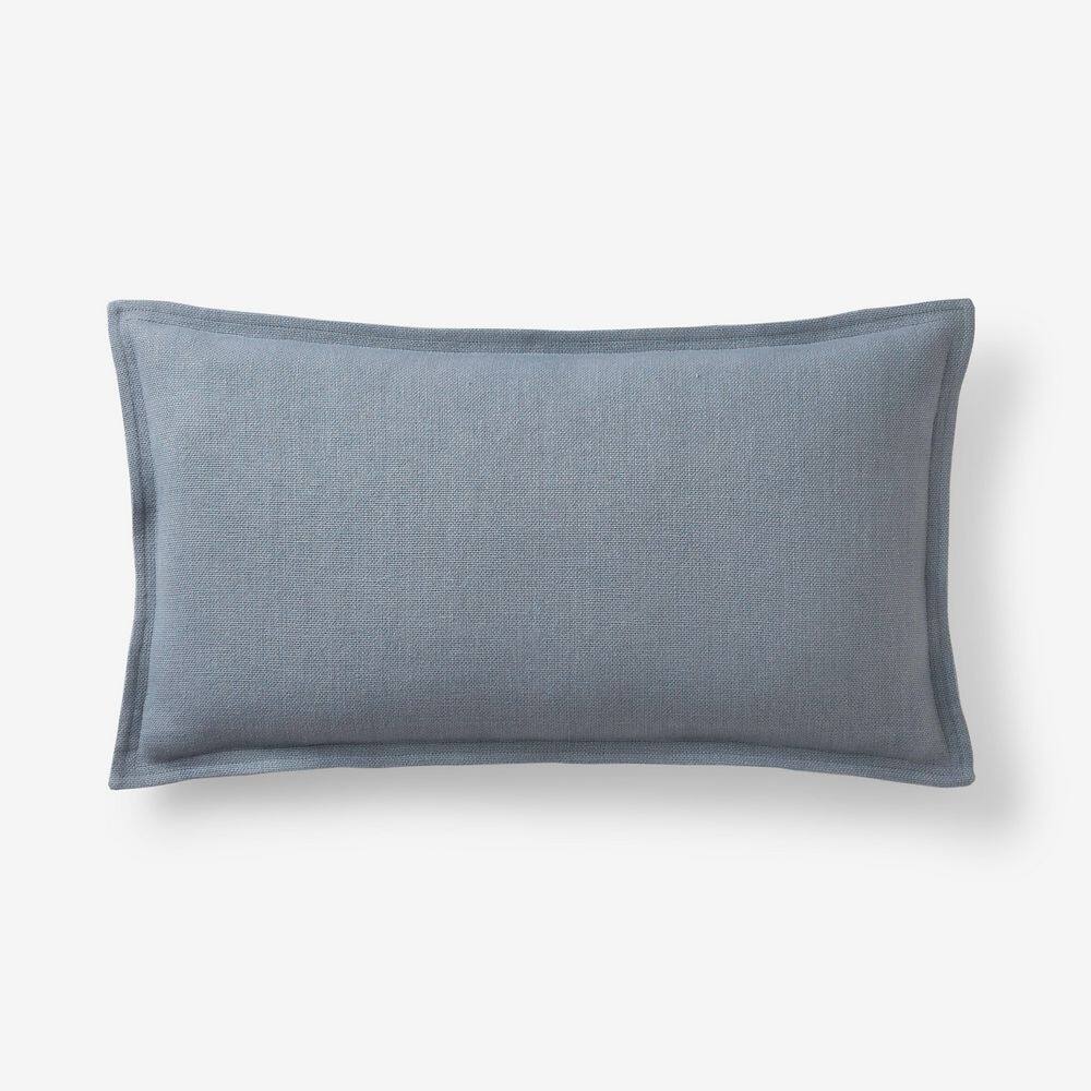 The Company Store Legends Hotel Slate Blue Linen 12 in. X 21 in. Throw ...