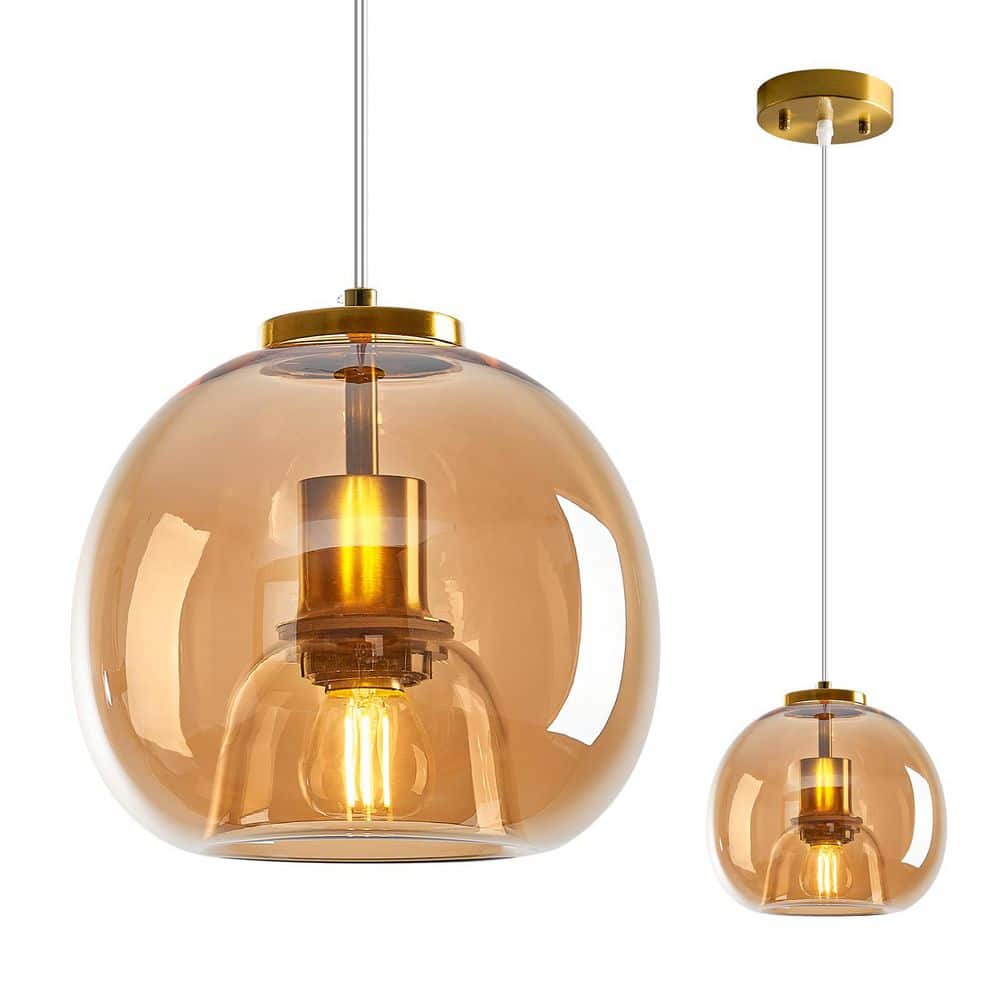 Reviews for ZHLWIN Home Lighting ‎60-Watt 1 Light 7.87in Cognac Glass ...