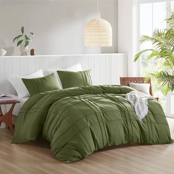 510 Design Porter 3-Piece Olive Green Microfiber Queen Soft Washed ...