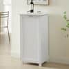 VECELO Kitchen Trash Bin Cabinet White Wood 14.96 in. Buffet Sideboard ...