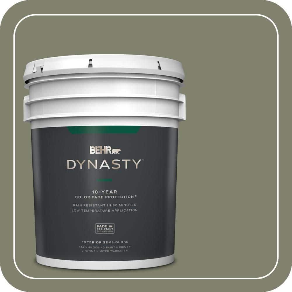 BEHR DYNASTY 5 gal. #PPU10-18 Lizard Green Semi-Gloss Exterior Stain ...