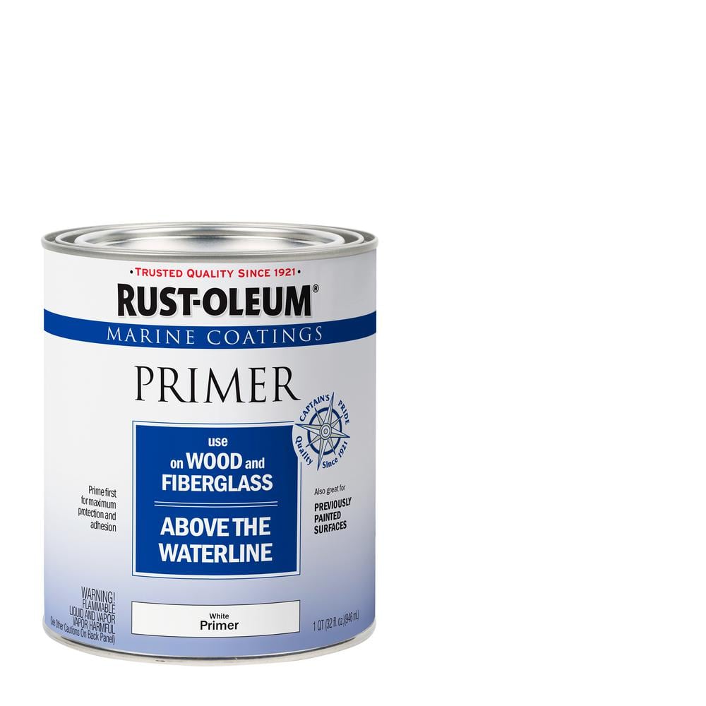 Rust-Oleum Marine 1 qt. Flat White Wood and Fiberglass Primer (4-Pack ...
