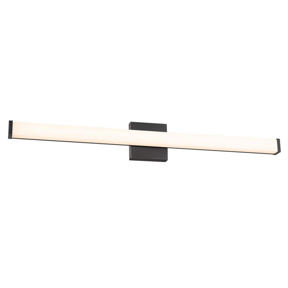 WAC LIMITED Slim 36 in. 1 Light Selectable 5CCT Black LED Bathroom ...