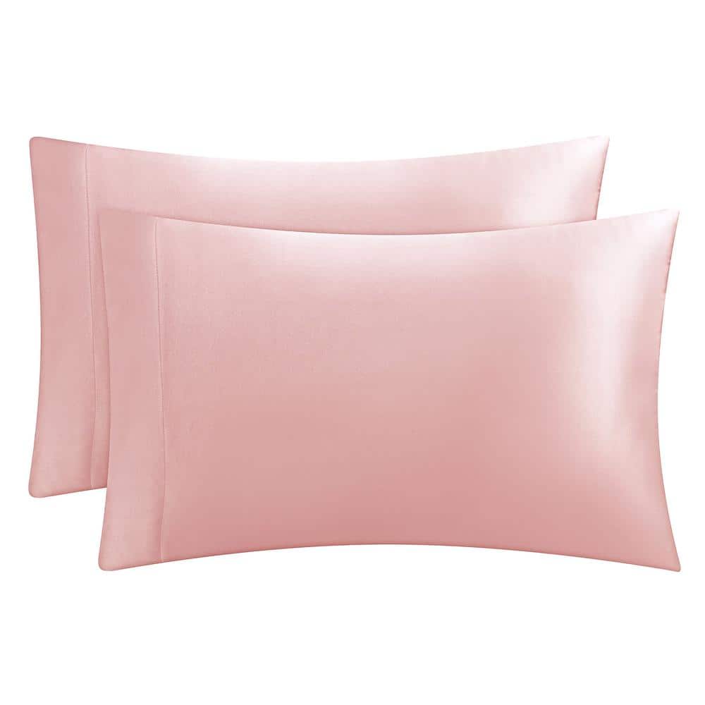 JUICY COUTURE Premium Pink Satin Microfiber Queen Pillowcases (Set of 2 ...