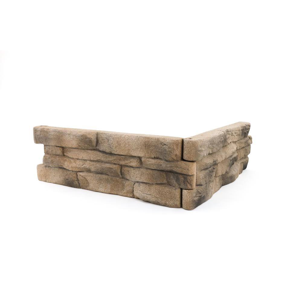 Landecor Raised Garden Bed Tan/Brown Ledgestones Composite Polyurethane ...