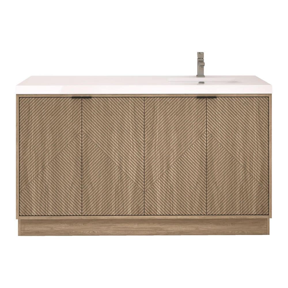 BV Better Vanity Mason 59 in. W x 20 in. D x 35 in. H Single Sink White ...