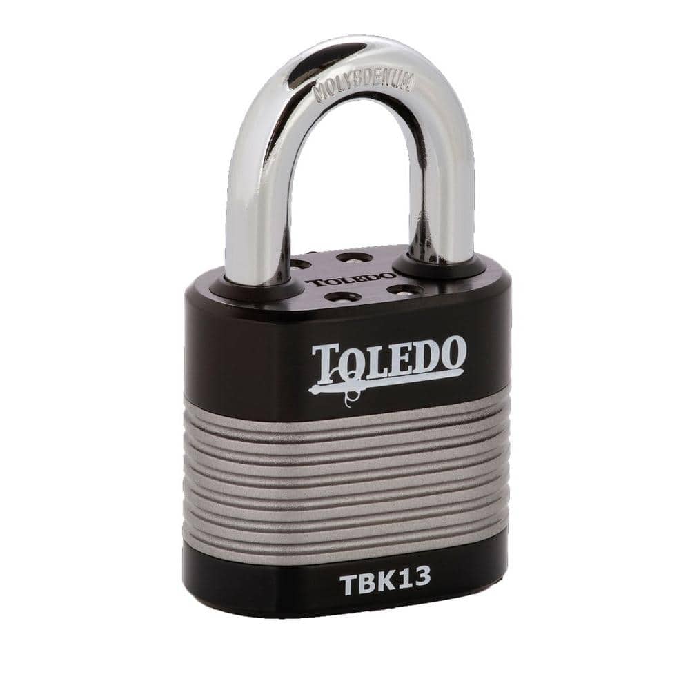 TOLEDO Black 1.96 in. High Security Armored Steel Laminated Padlock ...