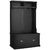 HOMCOM Black Hall Tree with Bench and Shoe Storage 837-038V01BK - The ...