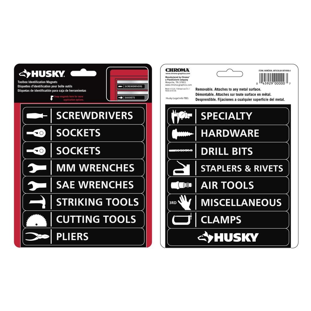 Husky 25T-0194 Magnetic Drawer Labels 99400 - The Home Depot
