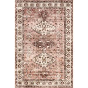 RUGS USA Barbary Distressed Machine Washable Blush 4 ft. x 6 ft. Indoor ...