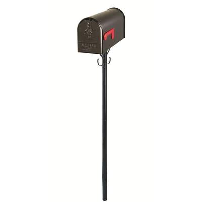 Gibraltar Mailboxes Edmond Elite Black Steel Mailbox and Black Steel ...