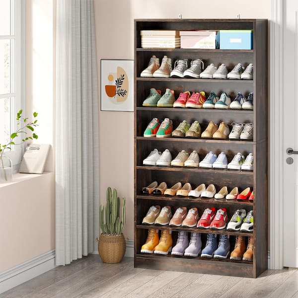 Closed Shoe Rack 8-Tier Shoe Cabinet With Doors – Translucent Front ...