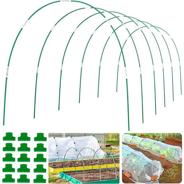 Agfabric 17 in. Fiberglass Greenhouse Hoops Grow Tunnel 25- Piece ...
