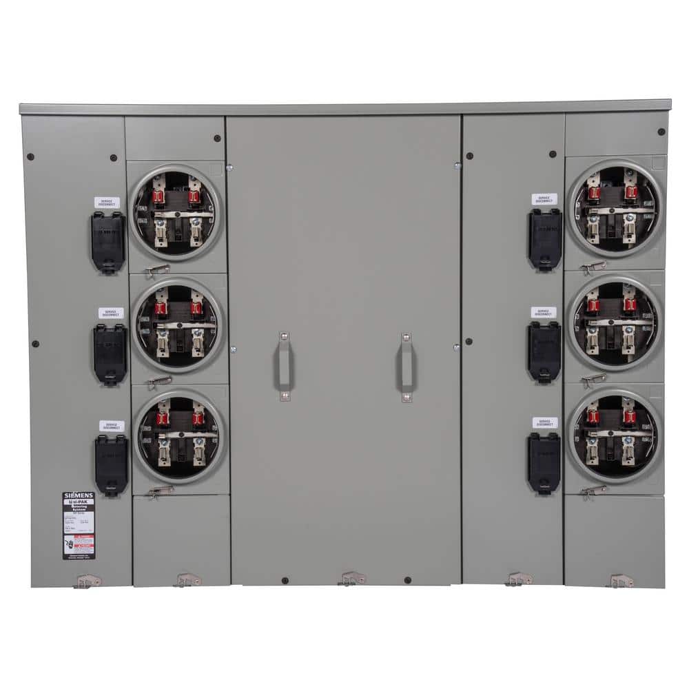 Siemens Uni-PAK 6-Gang 1000 Amp Ringless Style Multi-Family Metering ...