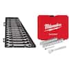 Milwaukee Metric Ratcheting Combination Wrench Set with 1/4 in. Drive SAE/Metric Ratchet and ...