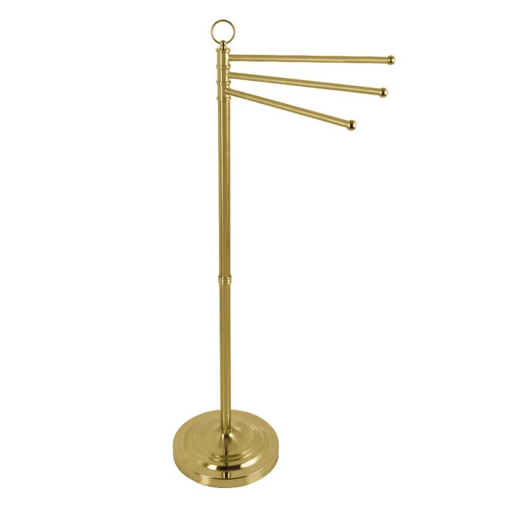 Kingston Brass Vintage 3-Bar Freestanding Towel Rack in Brushed Brass ...
