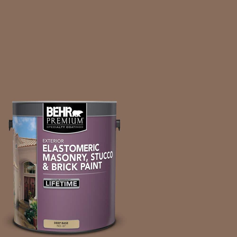 BEHR PREMIUM 1 gal. #N190-6 Nut Brown Elastomeric Masonry, Stucco and ...