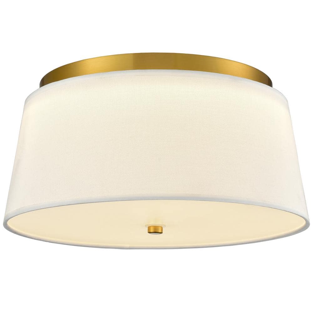 CLAXY 16.93 in. 0-Light Gold Flush Mount with No Glass Shade and No ...