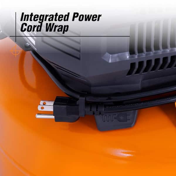 RIDGID 6 Gal. 150 PSI Portable Electric Oil-Free Jobsite Pancake Air ...