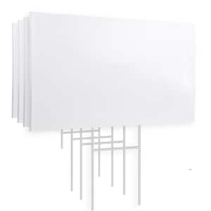 18 x 12 in. White Plastic Yard Signs with Metal Stakes for Outdoor ...