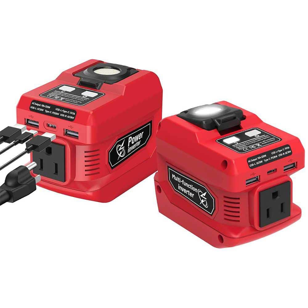 phyfalip 2-Pack 220W Power Inverter for Dewalt 20V Battery, DC Power ...