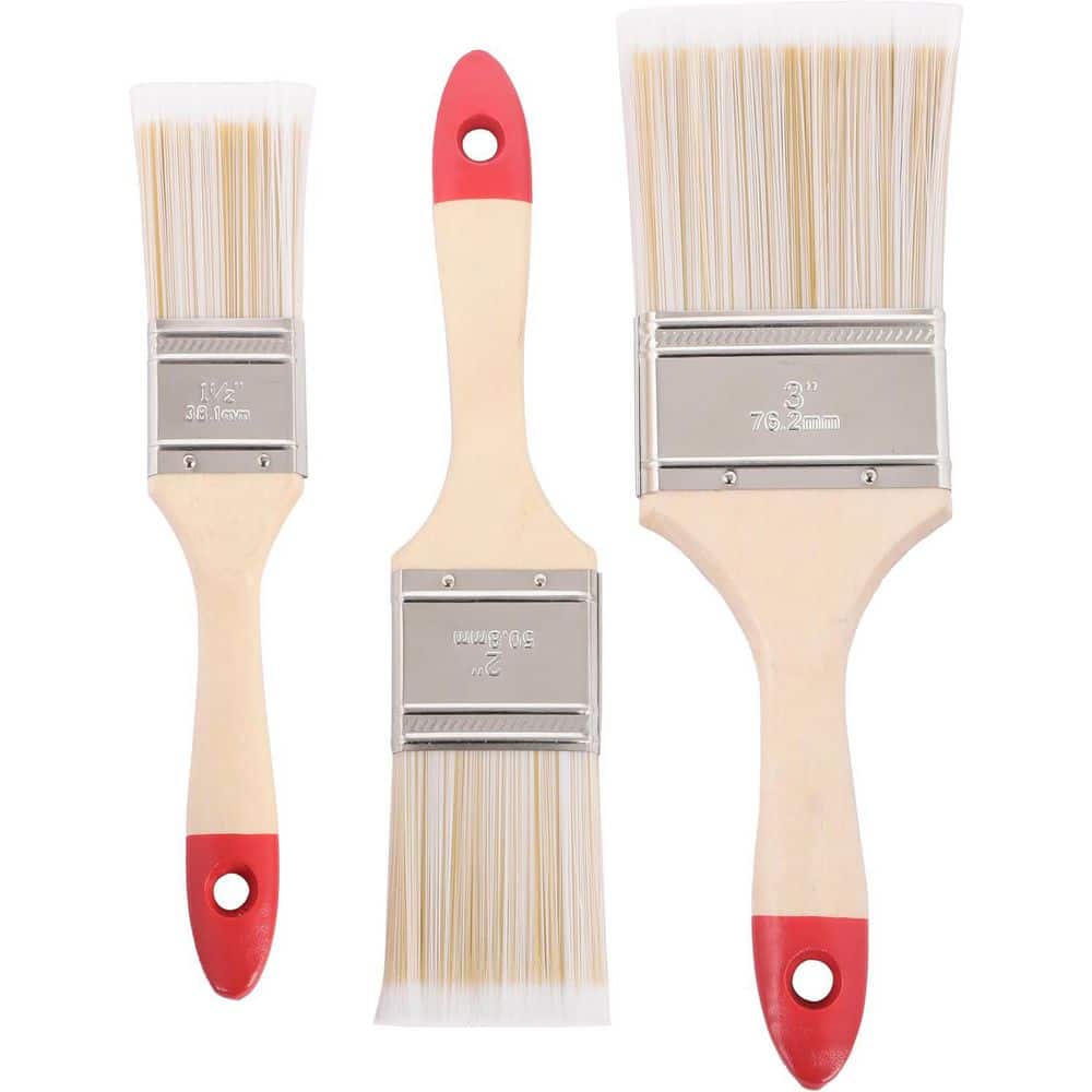 KIWDZFU 3-Pack Paint Brush Set for Latex and Oil Paints with 1.5, 2, 3 ...