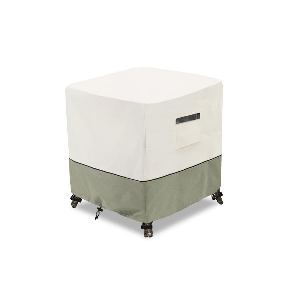 22 in. x 22 in. beige Waterproof Square Patio Small Side Table Cover ...