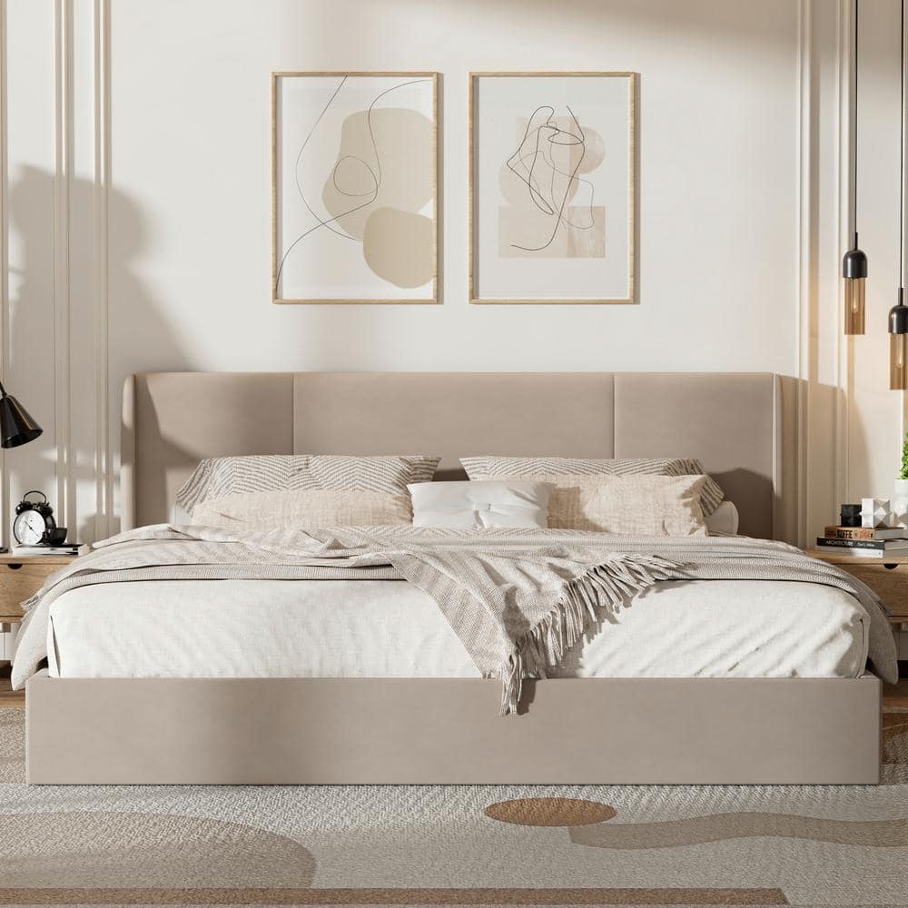 Have a question about Ahokua Gray Frame King Size Wingback Upholstered ...