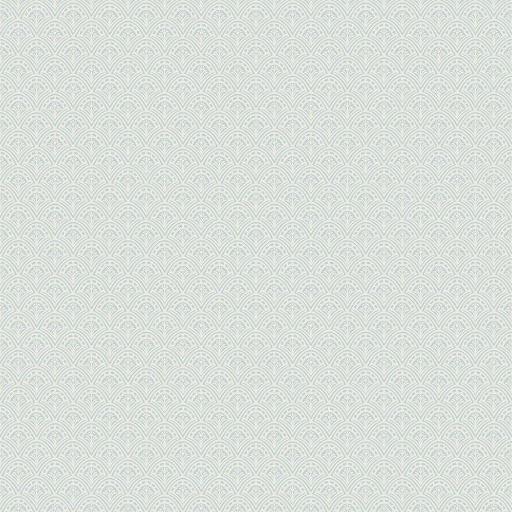 A-Street Prints Athena Light Blue Scalloped Botanical Paper Matte Non ...