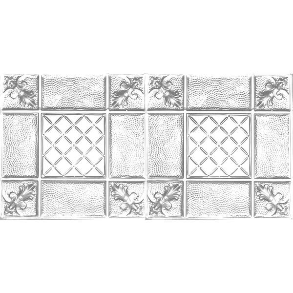 Shanko 2 ft. x 4 ft. Glue Up or Nail Up Tin Ceiling Tile in Brite ...