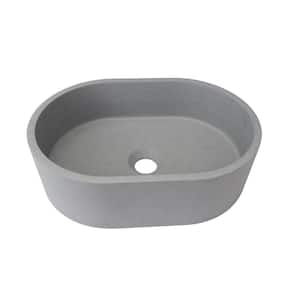 Eden Bath Dark Gray Concrete Oval Vessel Sink with Drain EB_N012DG ...