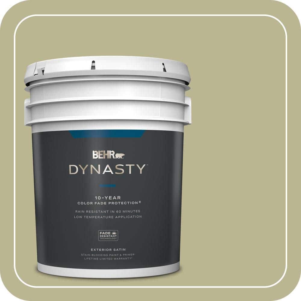 BEHR DYNASTY 5 gal. #MQ6-56 Lichen Satin Enamel Exterior Stain-Blocking ...