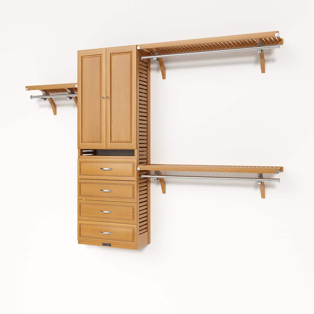 John Louis Home 72 in. W - 120 in. W Honey Maple Reach in with 4 ...