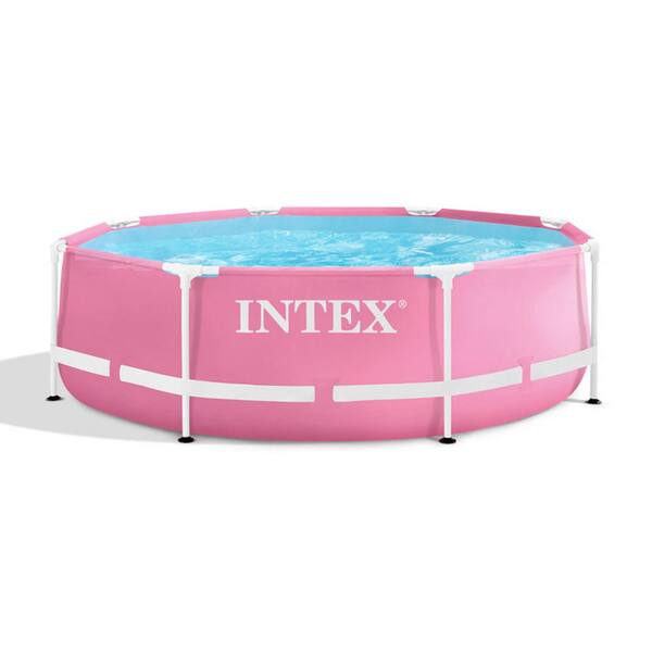 Intex 8 ft. x 30 in. Round 30 in. Metal Frame Pool 28290EH - The Home Depot