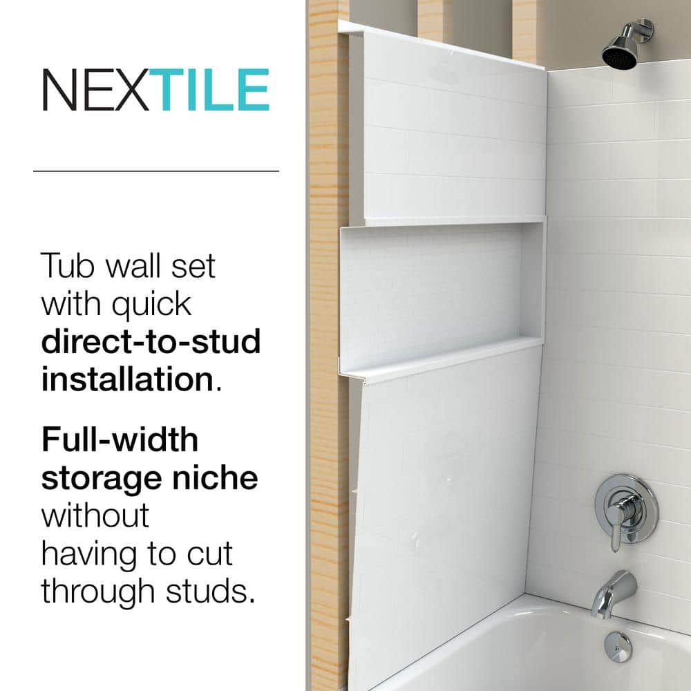 Buy Nextile 30 in. x 60 in. x 60 in. 4-Piece Direct-to-Stud Alcove Tub ...