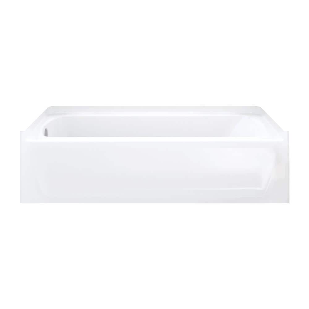 Sterling Ensemble 60.25 in. x 30.125 in. Rectangular Soaking Bathtub with Left Drain in White ...