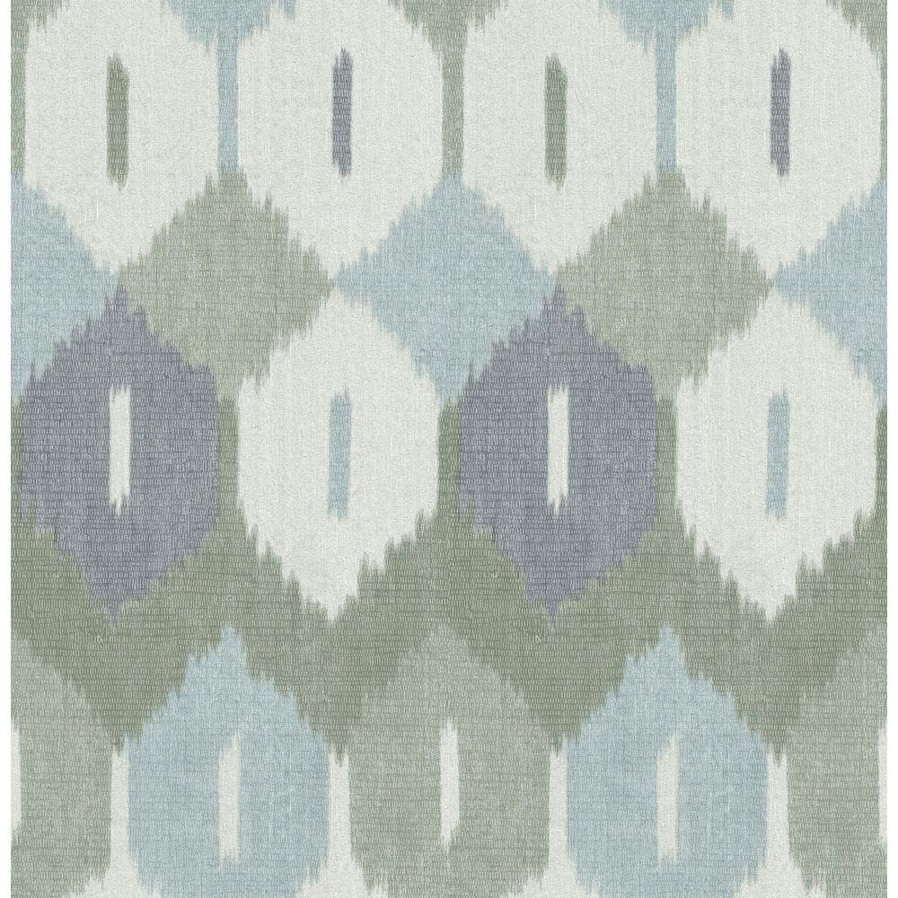 A-Street Prints Abilene Sea Green Ikat Wallpaper Sample 4147-27406SAM ...