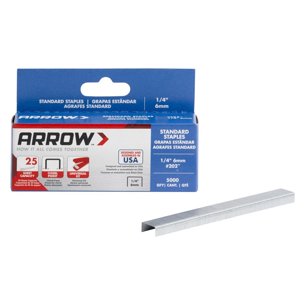Arrow Fastener Arrow 202 1/4-Inch Length Galvanized Steel Staples for Desktop Staplers 202 - The ...