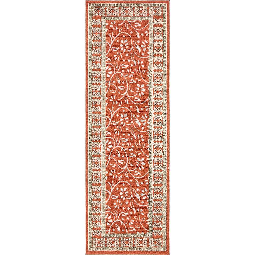 Unique Loom Indoor/Outdoor Atlanta Rust Red 2' 0 x 6' 0 Runner Rug 3136727
